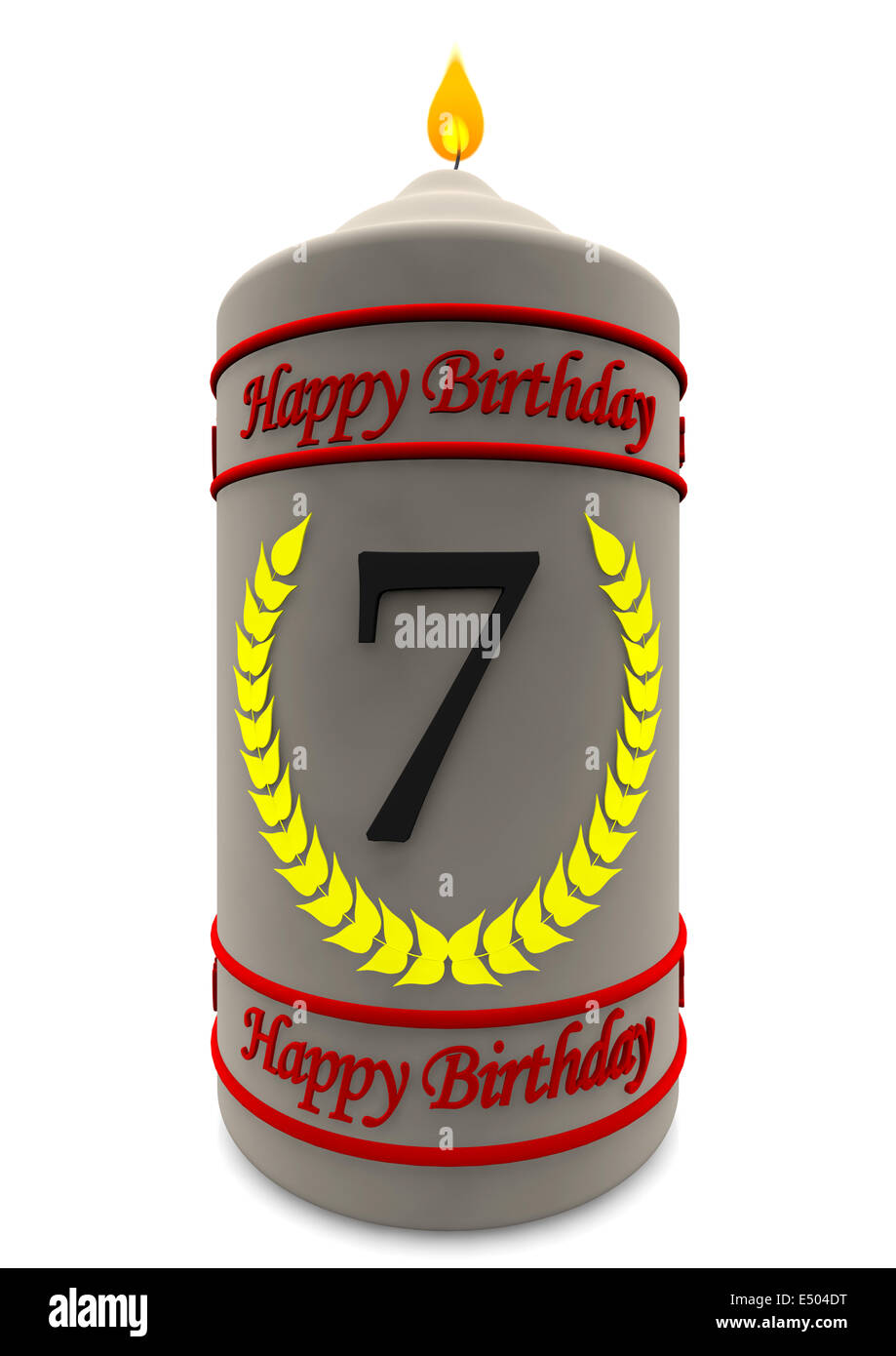 birthday candle for 7th birthday Stock Photo - Alamy