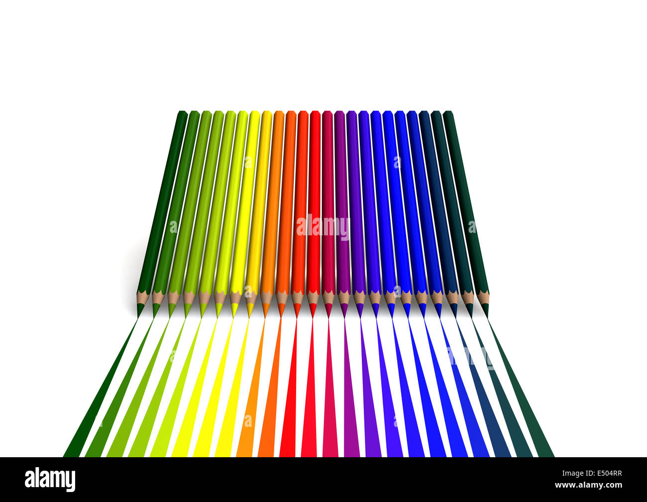 crayons with linear color trace Stock Photo - Alamy