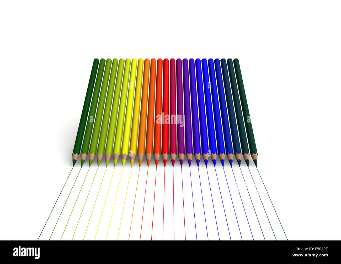 crayons with linear color trace Stock Photo - Alamy