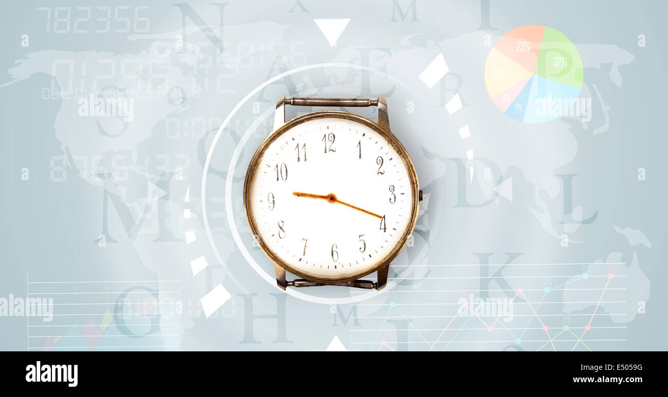 Clocks with world time and finance business concept Stock Photo - Alamy