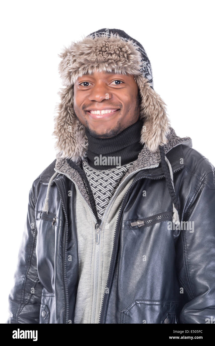 Young African-American feeling cold Stock Photo - Alamy
