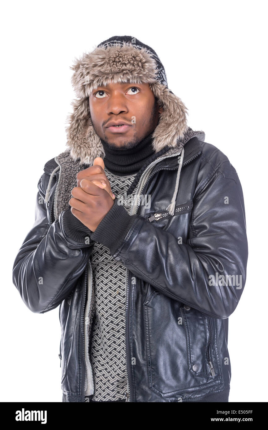 Young african american man shivering hi-res stock photography and ...