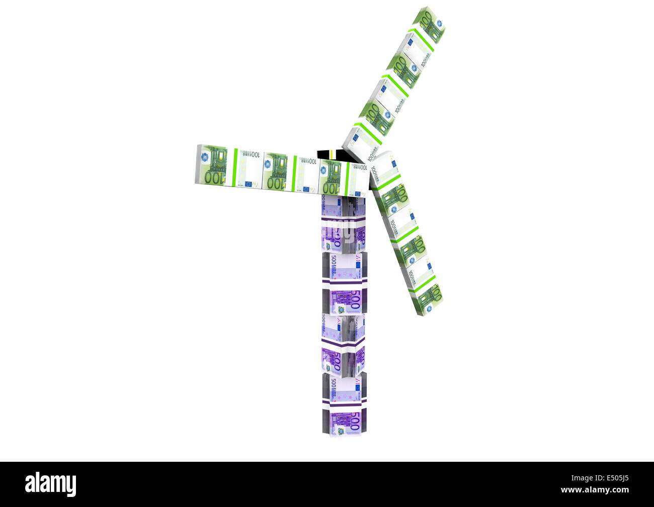 a windmill made of euro notes Stock Photo - Alamy