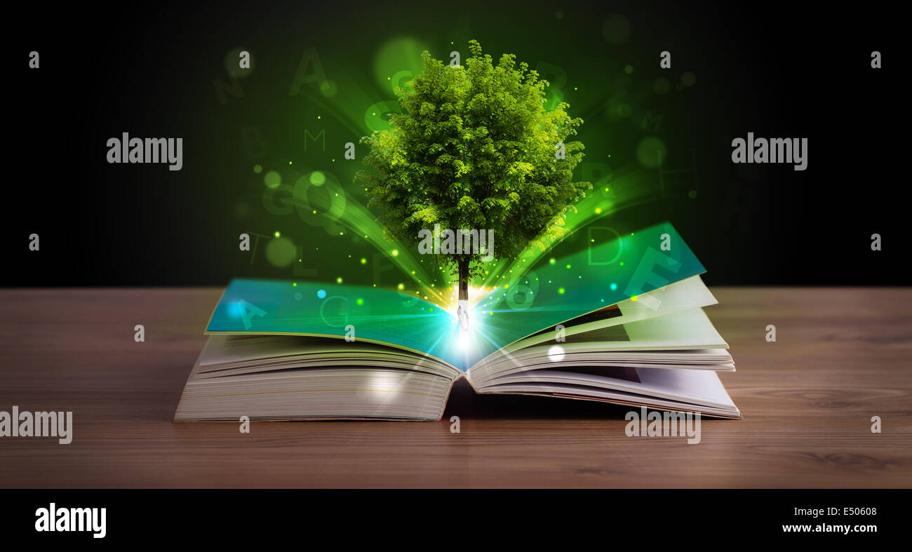 3d illustration open book tree hi-res stock photography and images - Alamy