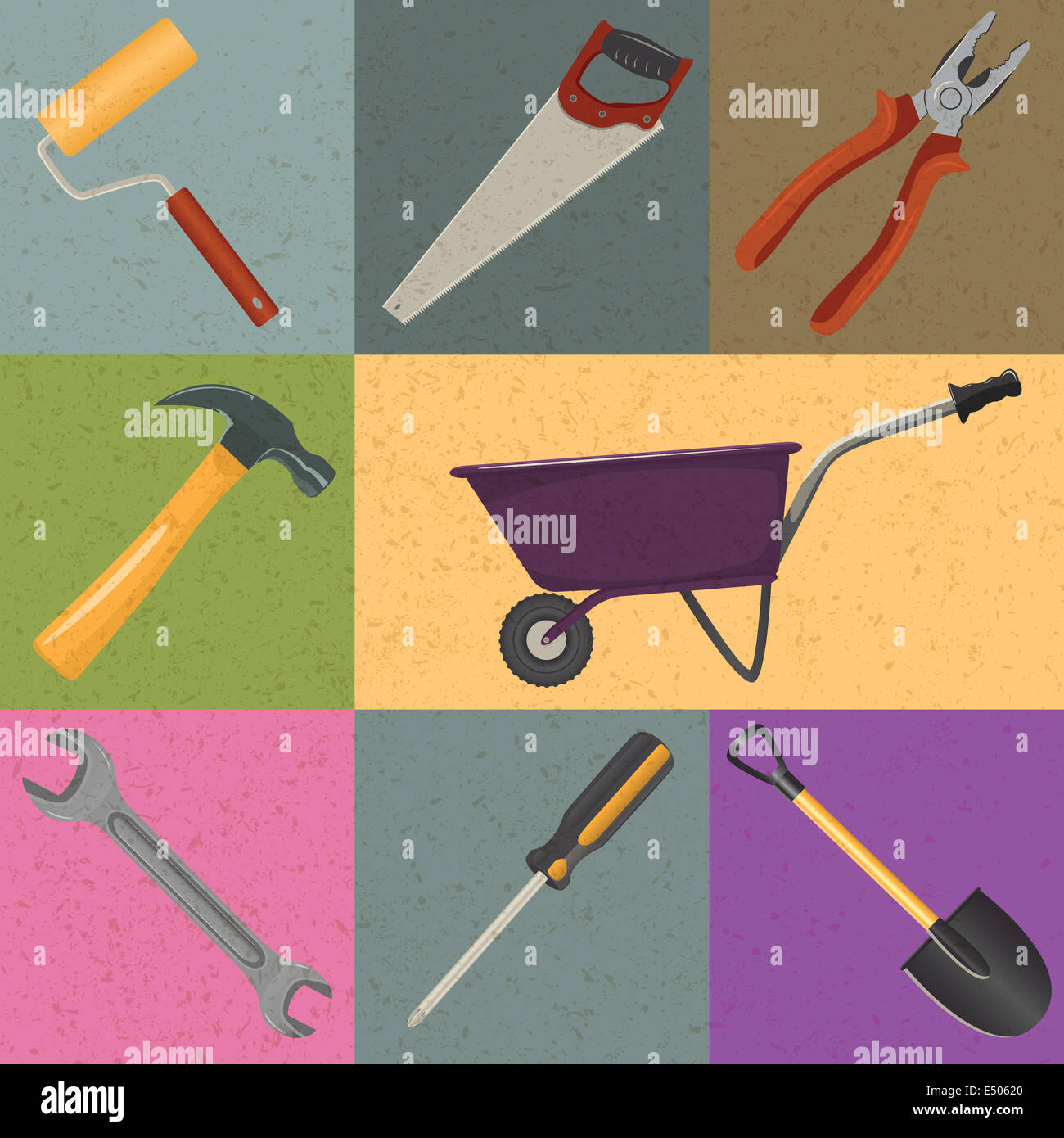 Retro tools symbol hi-res stock photography and images - Alamy