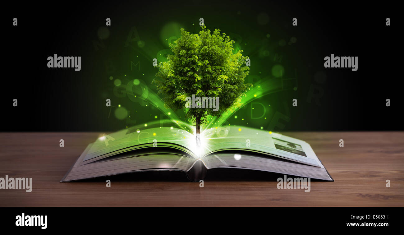 3d illustration open book tree hi-res stock photography and images - Alamy