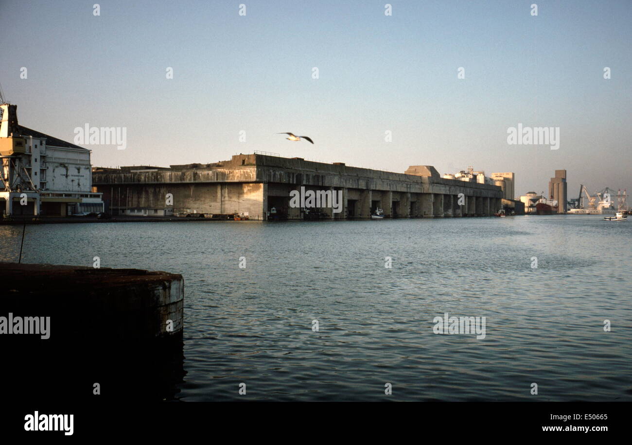 AJAXNETPHOTO. ST.NAZAIRE, FRANCE.-REMAINS OF REINFORCED CONCRETE GERMAN ...
