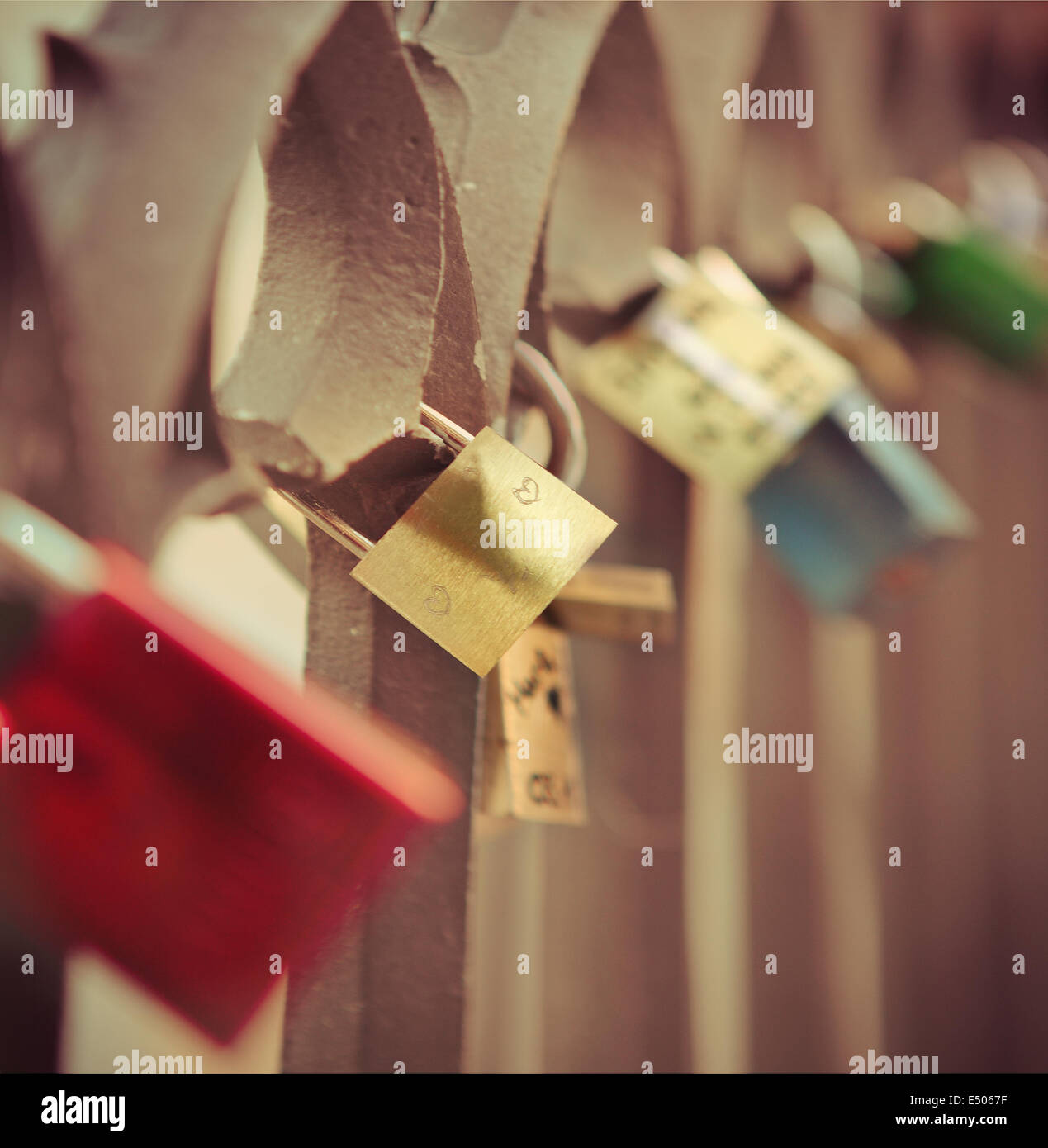 Love locks hang in hi-res stock photography and images - Alamy
