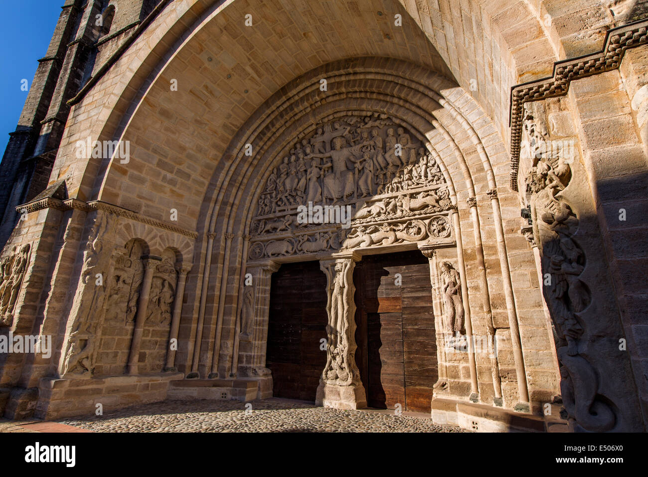 Romanesque tympanum portico Benedictine Abbey Cluniac monastery Moissac ...