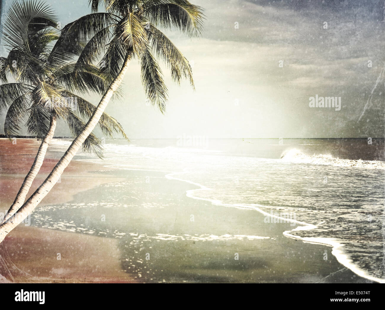 Vintage Tropical Beach Background Stock Photo - Alamy