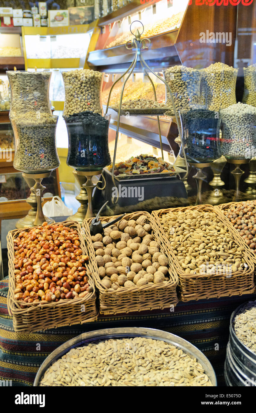 Turkish nuts and seeds snacks in the shop, Konya, Turkey Stock Photo ...