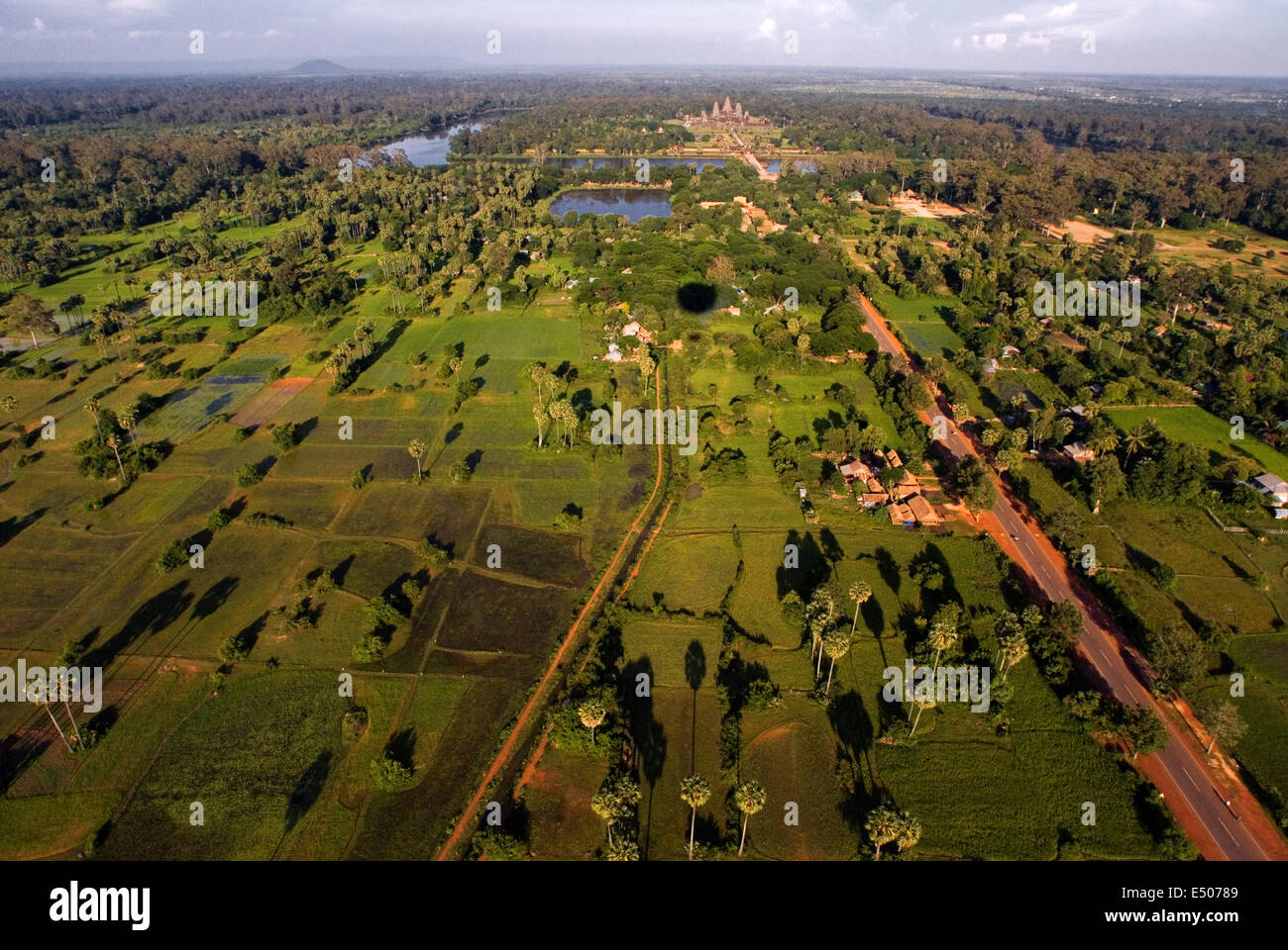 Aerial views of Angkor Wat. Angkor Archaeological Park, located in ...