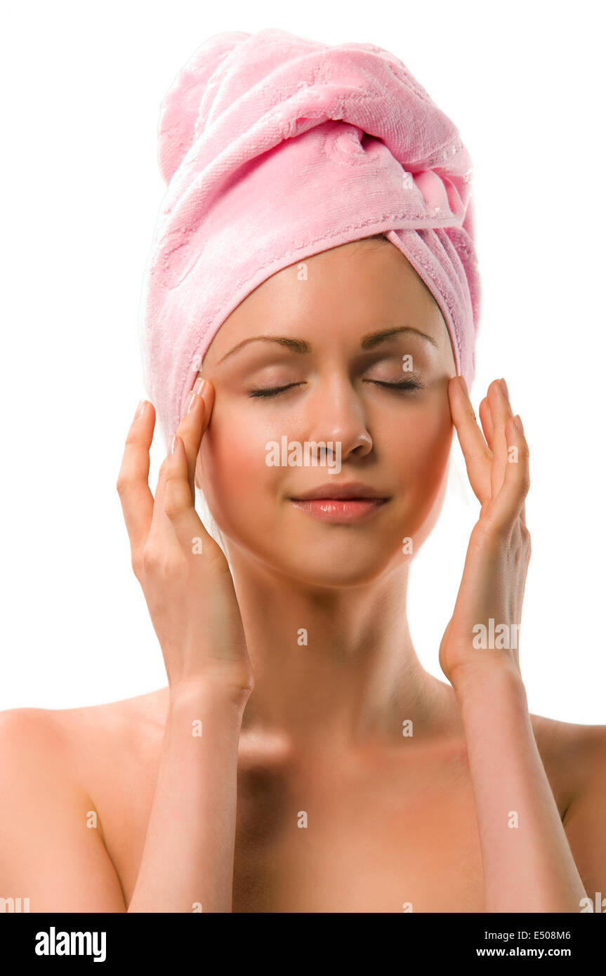 young woman after washing Stock Photo - Alamy