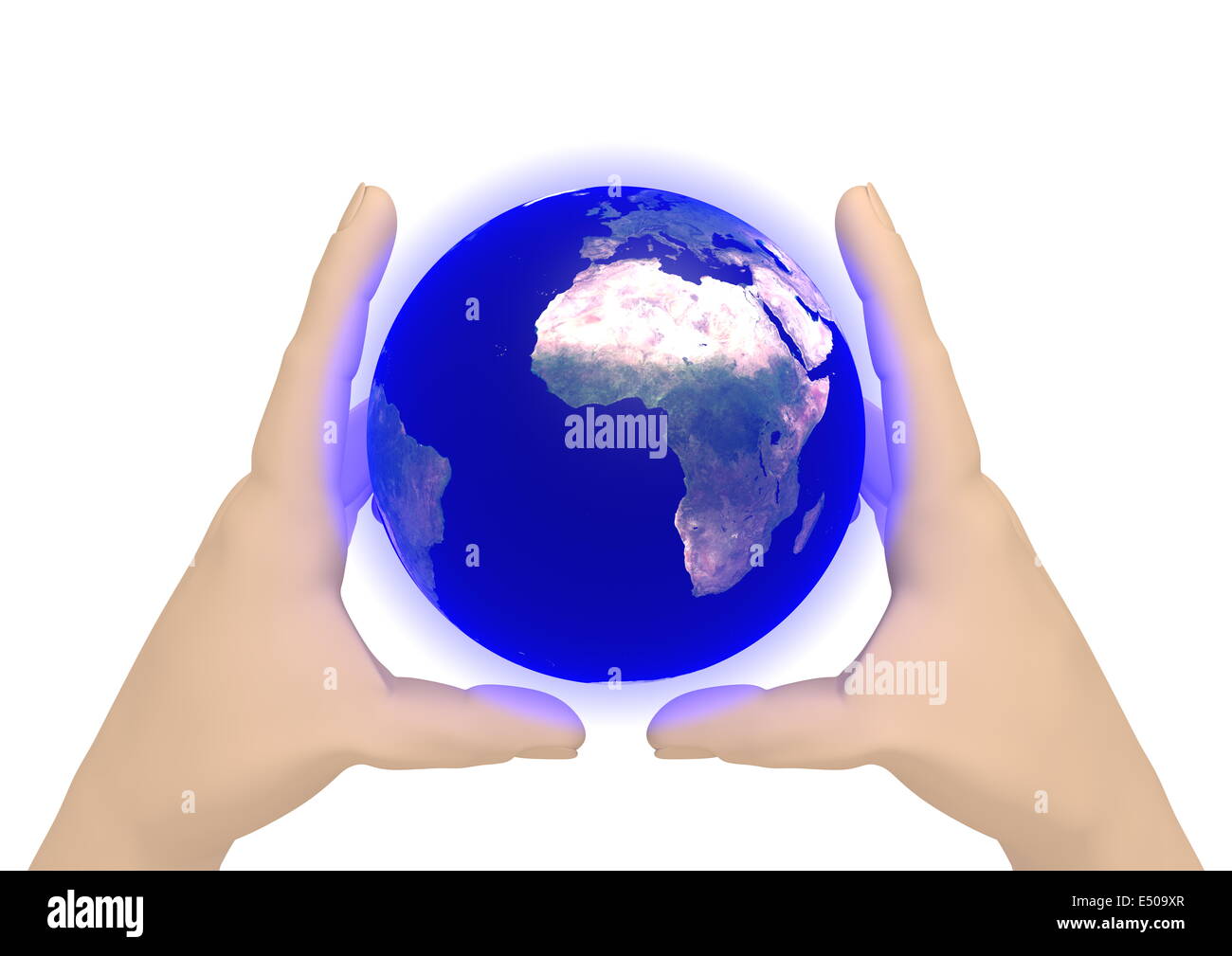 two hands with a earth Stock Photo - Alamy