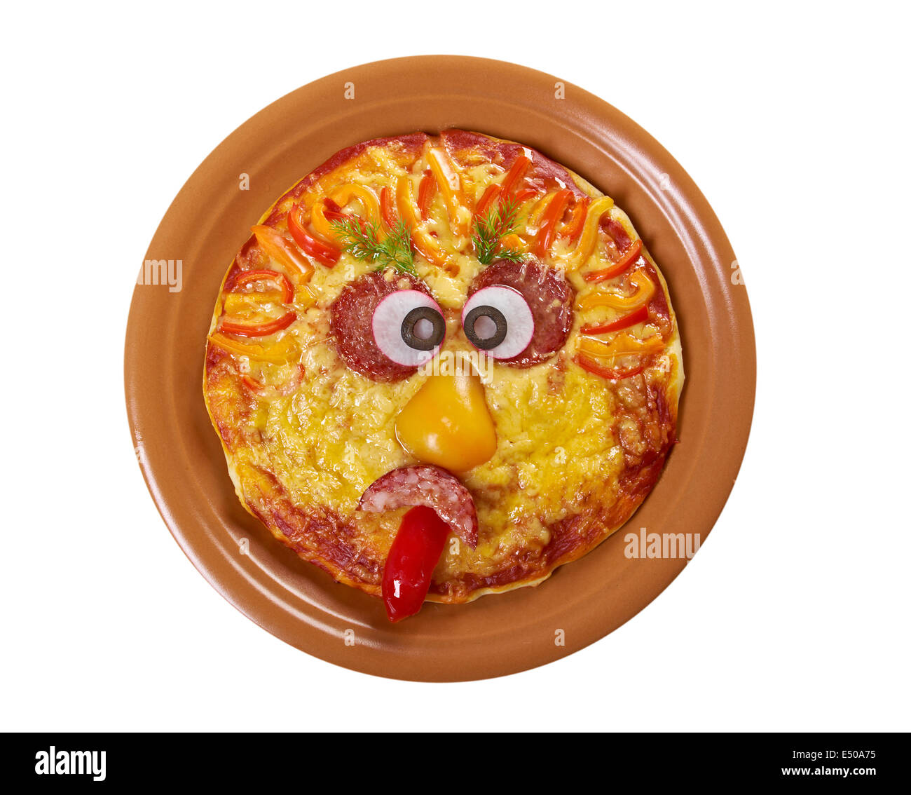 Smiley Faced Pizza Stock Photo - Alamy
