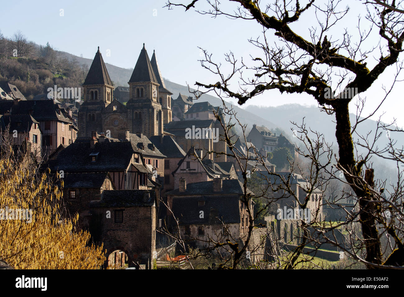 Saint James Way Conques Concas medieval village France Stock Photo - Alamy
