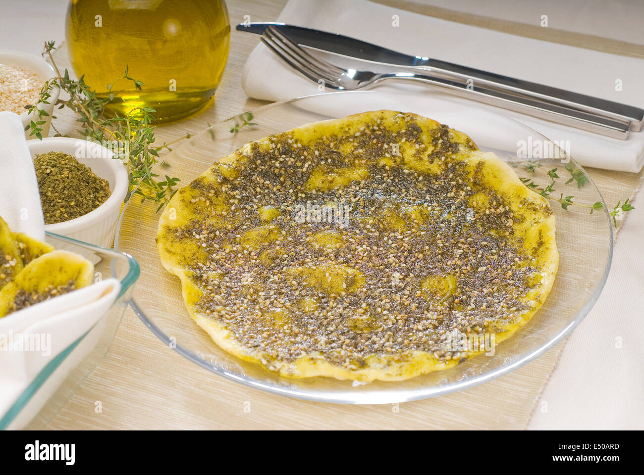 lebanese manouche or manoushe Stock Photo - Alamy