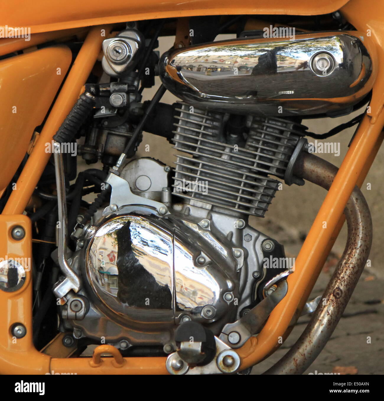 Motorcycle engine close up Stock Photo - Alamy