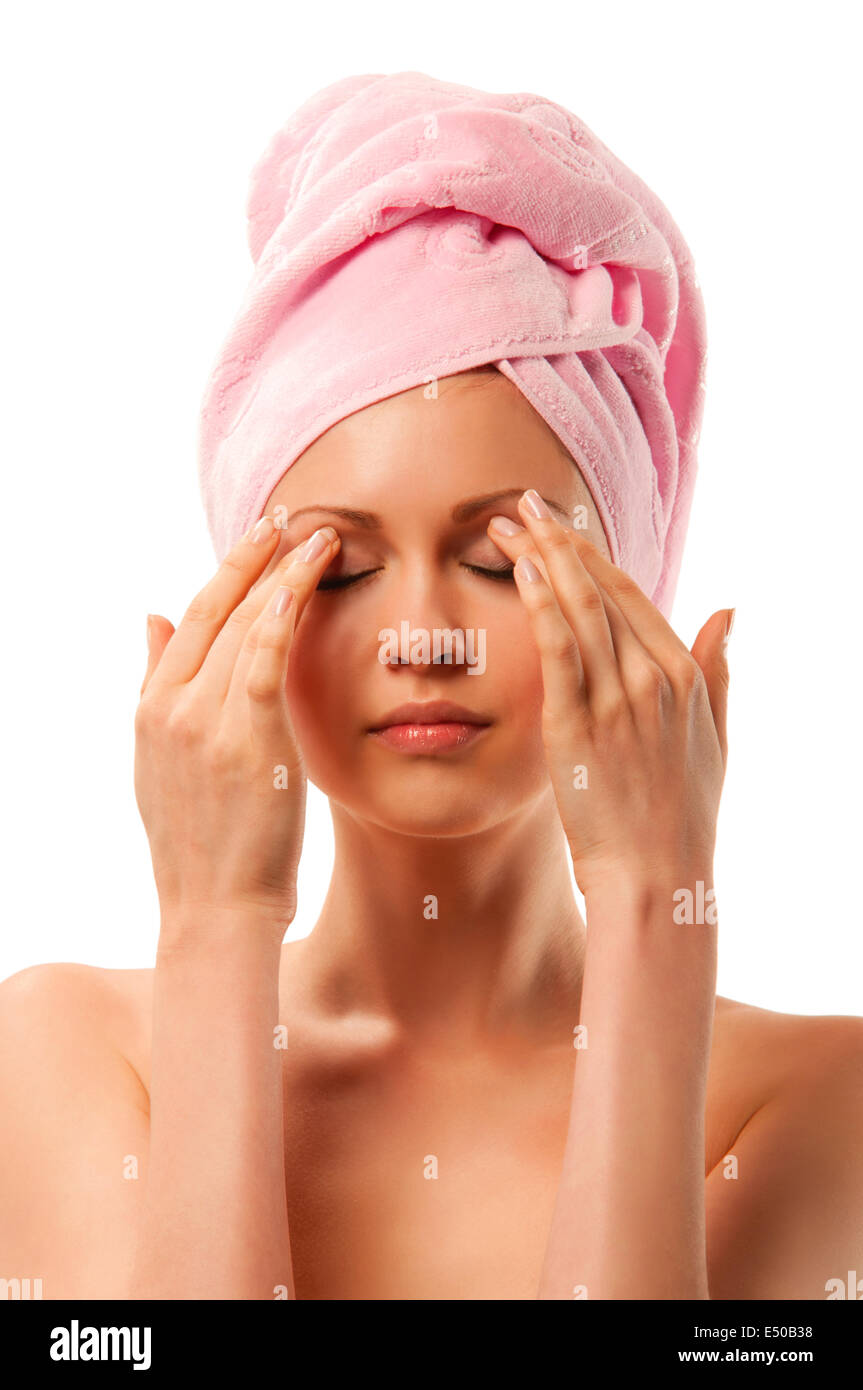 young woman after washing Stock Photo - Alamy