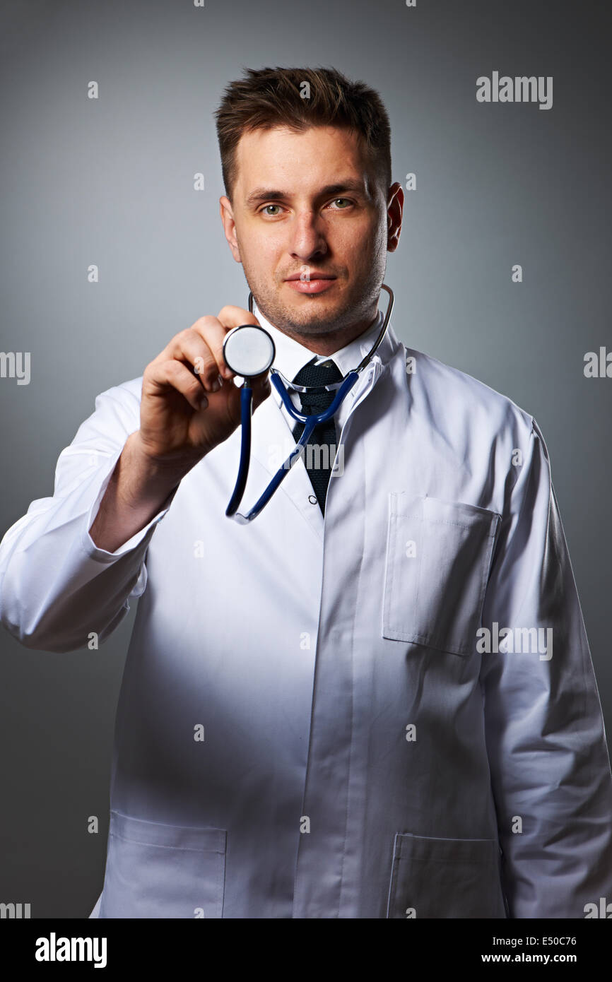 Medical doctor with stethoscope portrait Stock Photo - Alamy