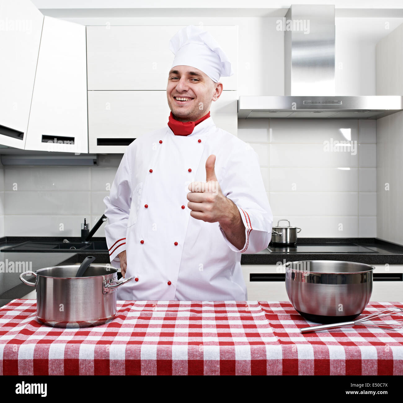 Male chef at kitchen Stock Photo - Alamy