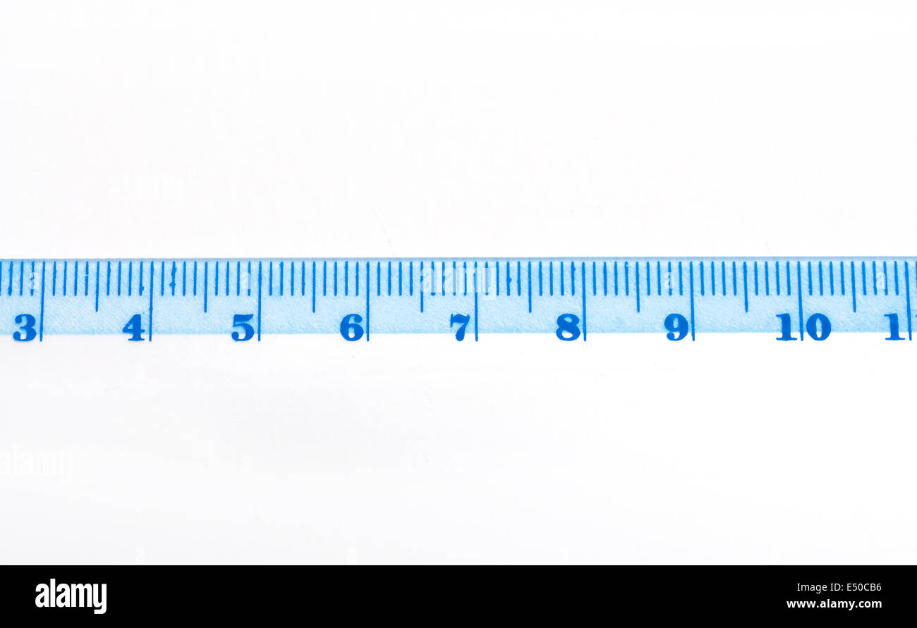 Ruler over white background with details and numbers Stock Photo - Alamy