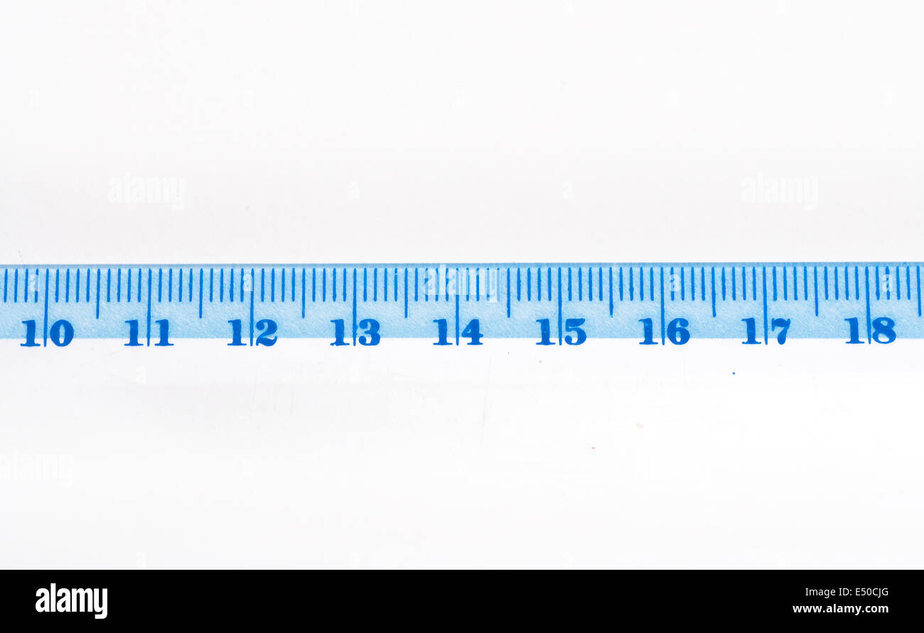 Ruler over white background with details and numbers Stock Photo - Alamy