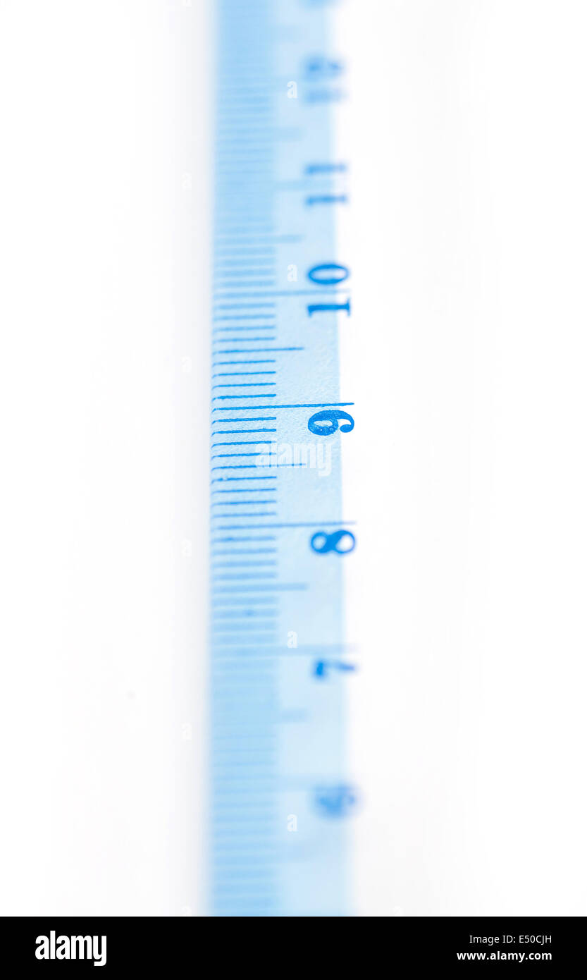 Ruler over white background with details and numbers Stock Photo - Alamy