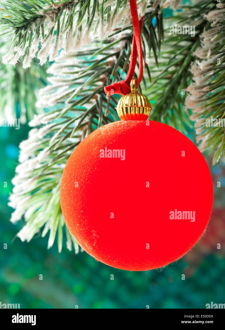 Red New Year's ball Stock Photo - Alamy