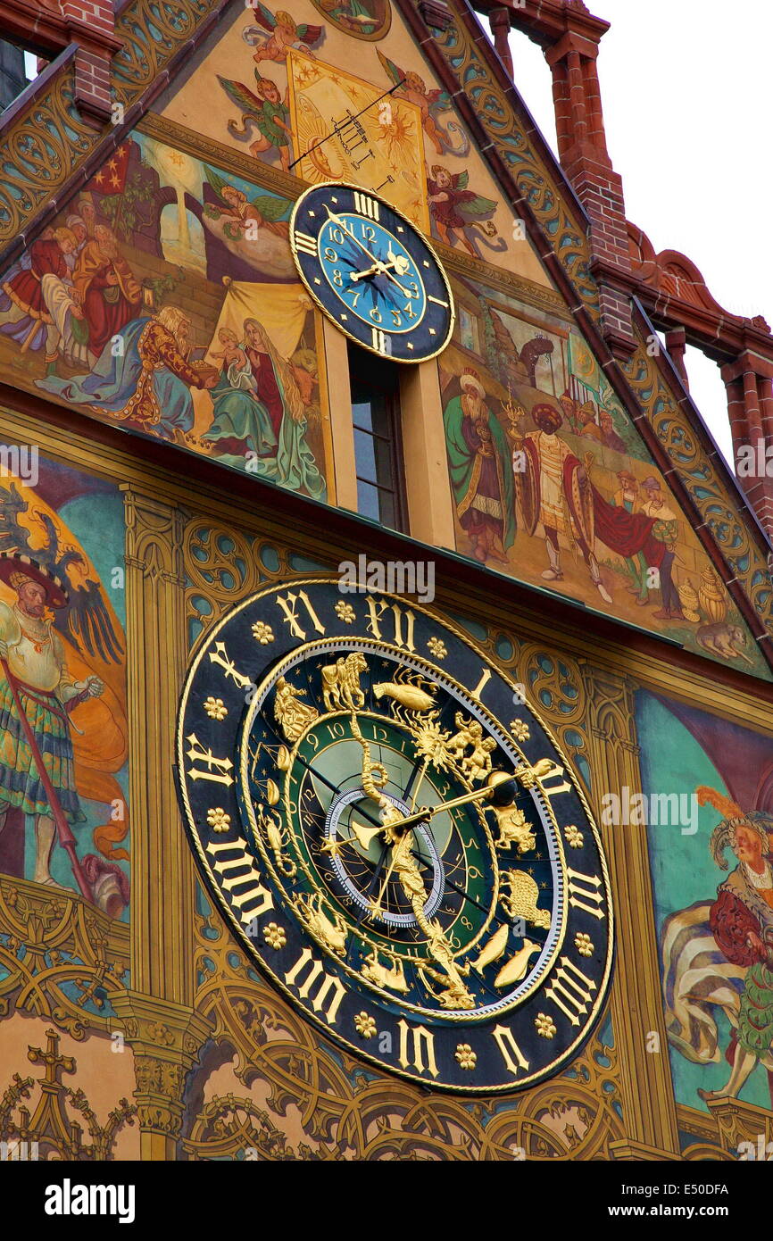 The Astronomical Clock at City Hall in Ulm Stock Photo - Alamy