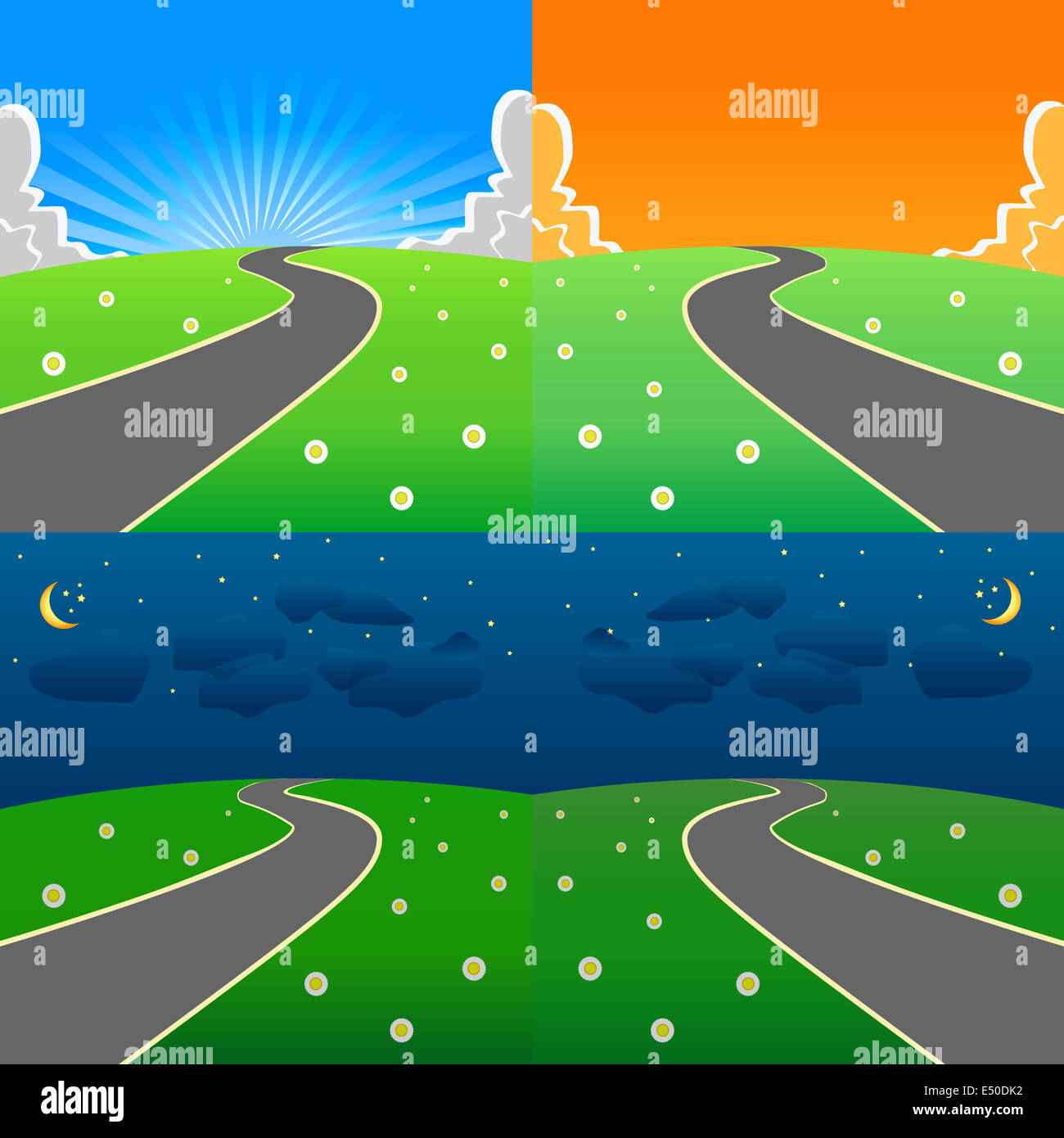 Day and night scene set Stock Photo - Alamy