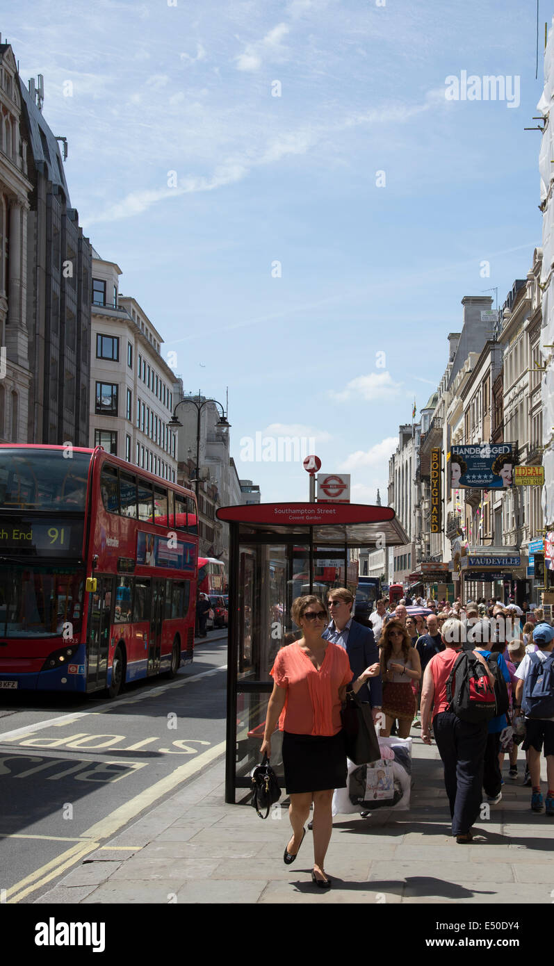 The Strand central London UK busy with visitors and shoppers Stock ...