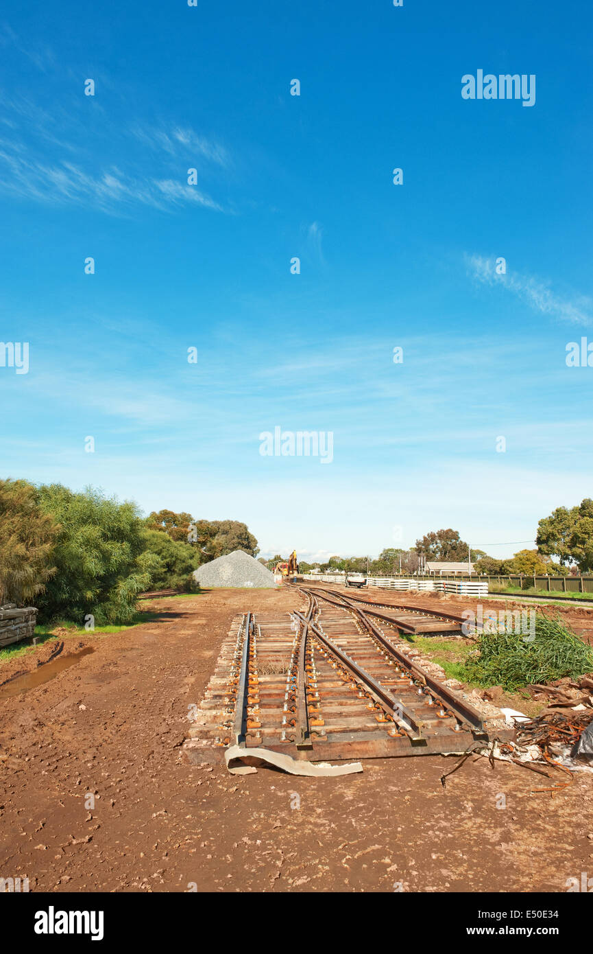 railway track preparation for moderni Stock Photo - Alamy