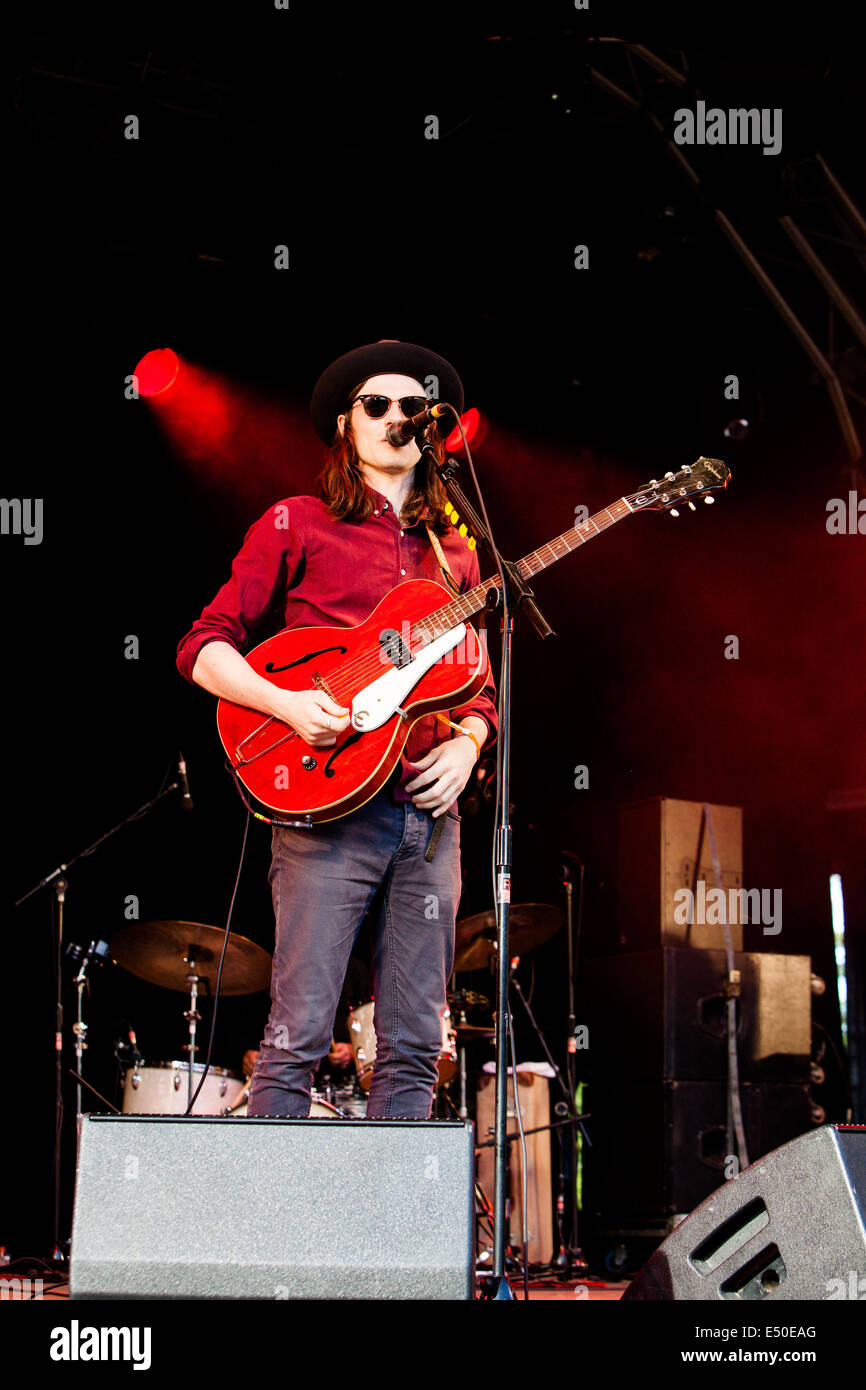 James Bay performing on the main stage at The Larmer Tree Festival ...