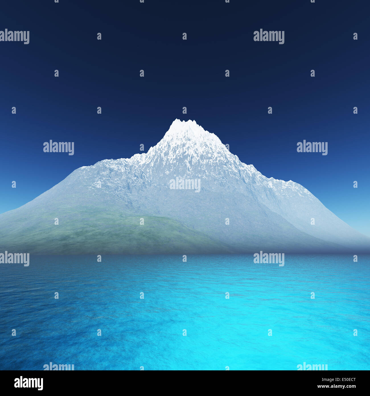 mountain island and the ocean Stock Photo - Alamy