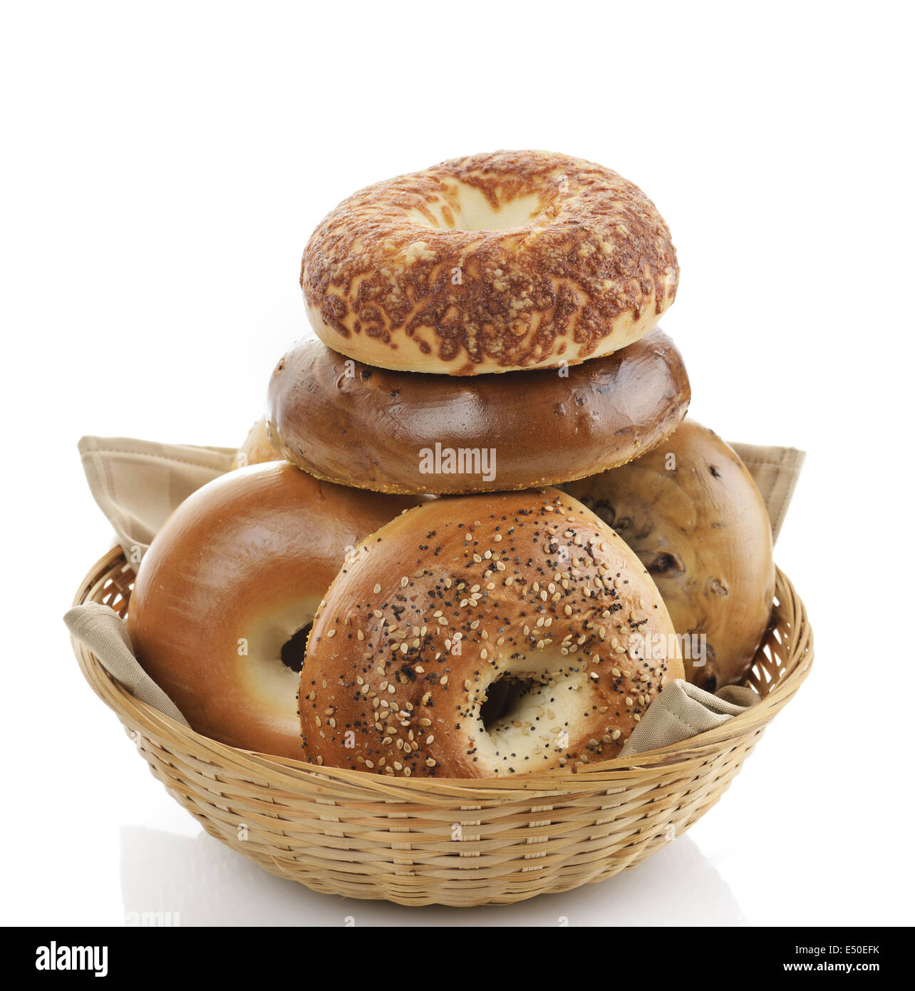 Stack of bagels on white hi-res stock photography and images - Alamy
