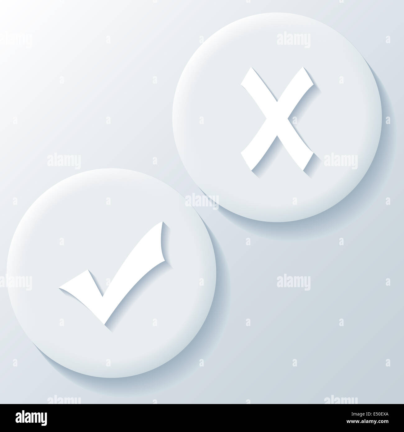 Yes No 3D Paper Icons Stock Photo - Alamy