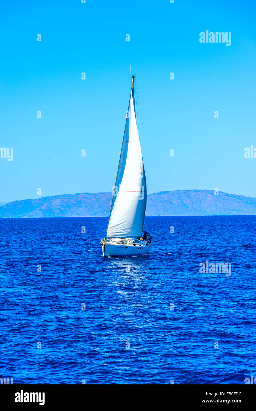 boat with a sail Stock Photo - Alamy