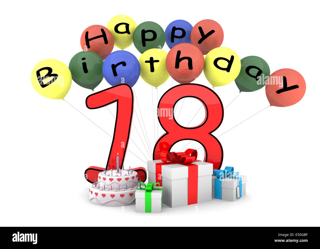 18 eighteen candle birthday cake Cut Out Stock Images & Pictures - Alamy
