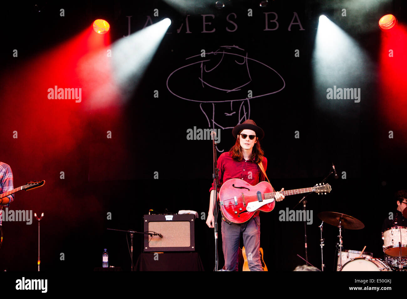James Bay performing on the main stage at The Larmer Tree Festival ...