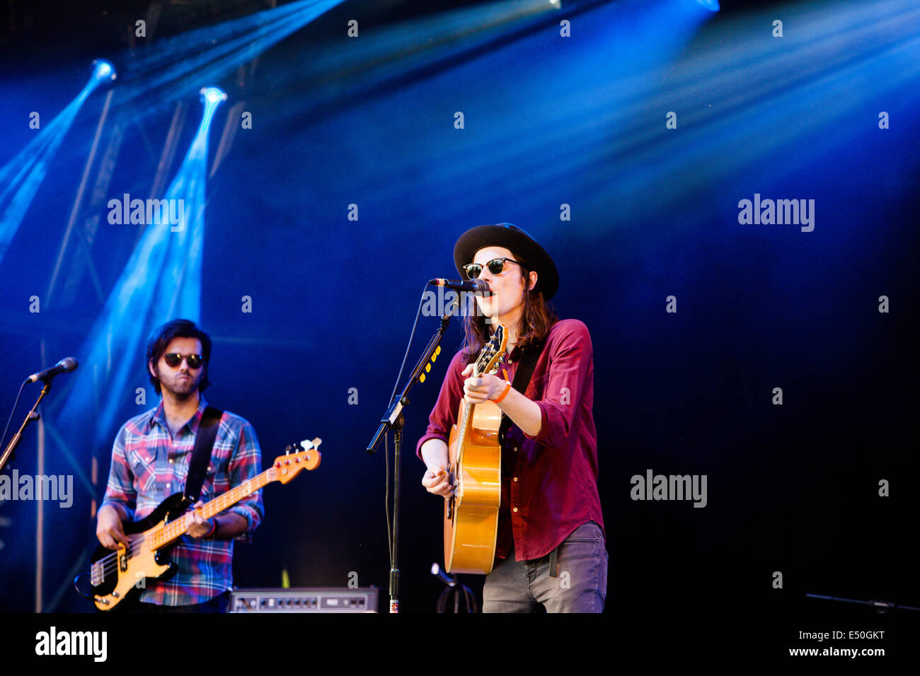 James Bay performing on the main stage at The Larmer Tree Festival ...