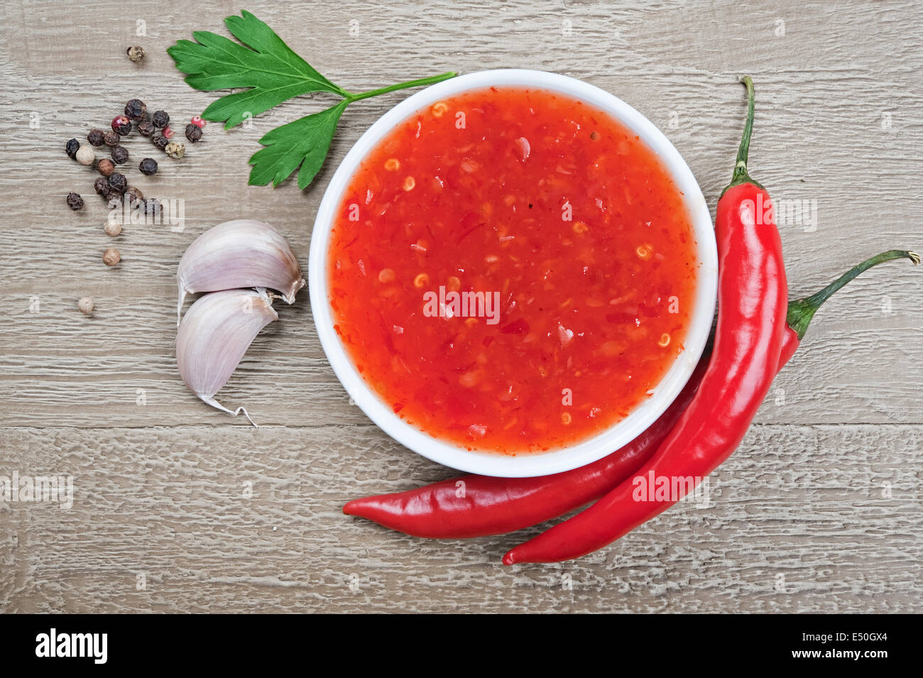 red hot chilli sauce Stock Photo - Alamy