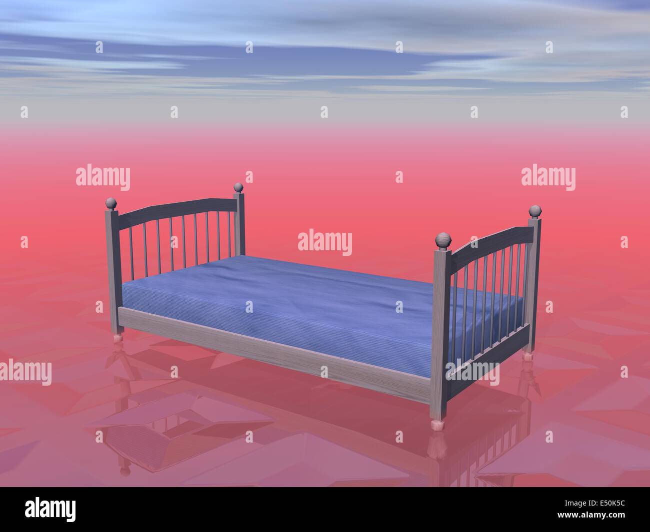 Simple bed - 3D render Stock Photo - Alamy