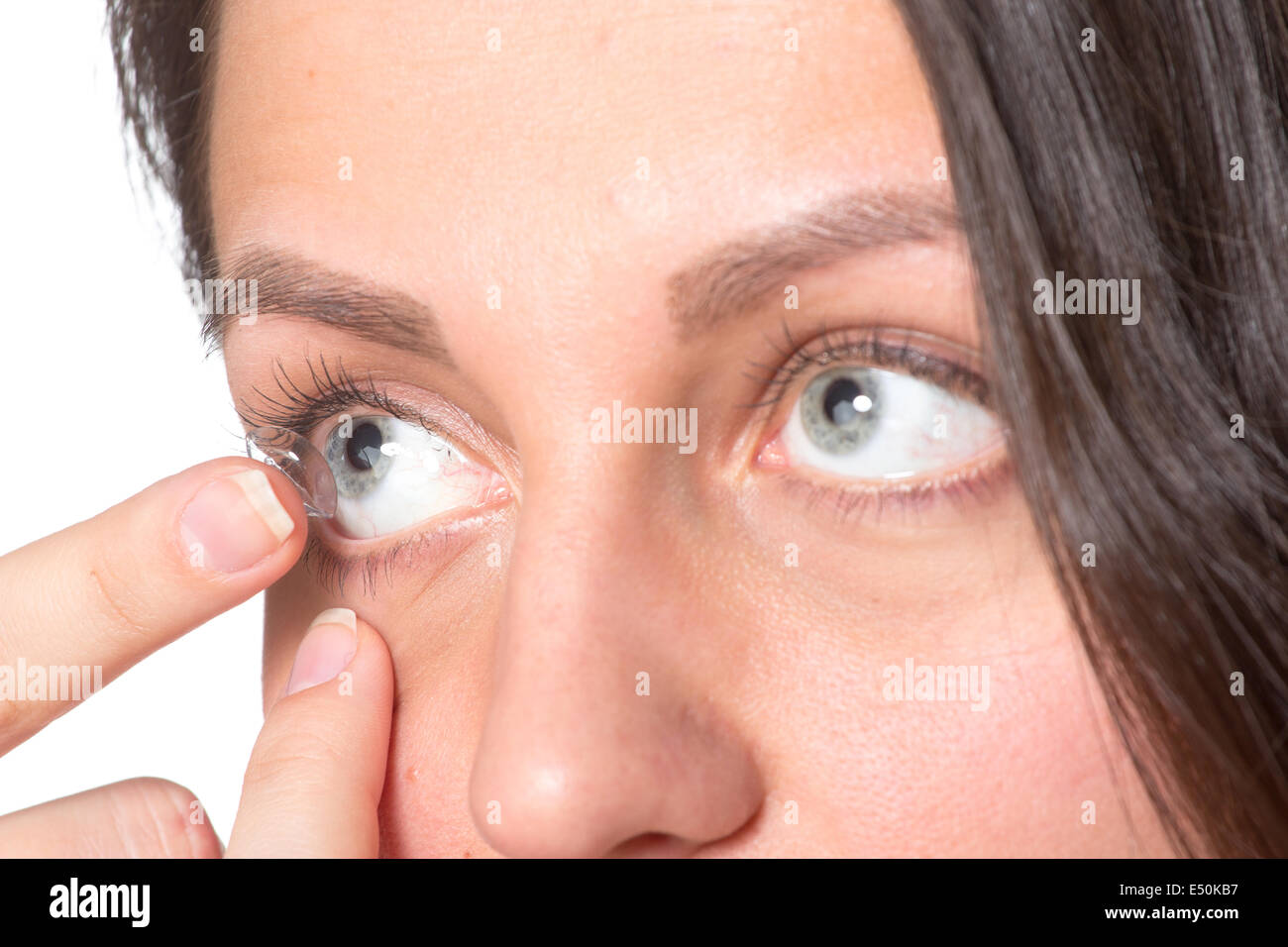 Young woman with contact lenses Stock Photo - Alamy