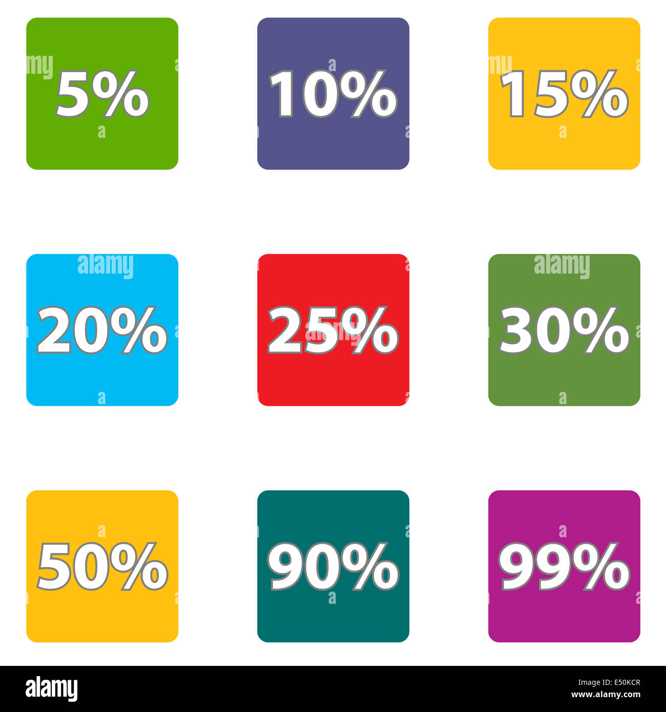 New icons set with percent Stock Photo - Alamy