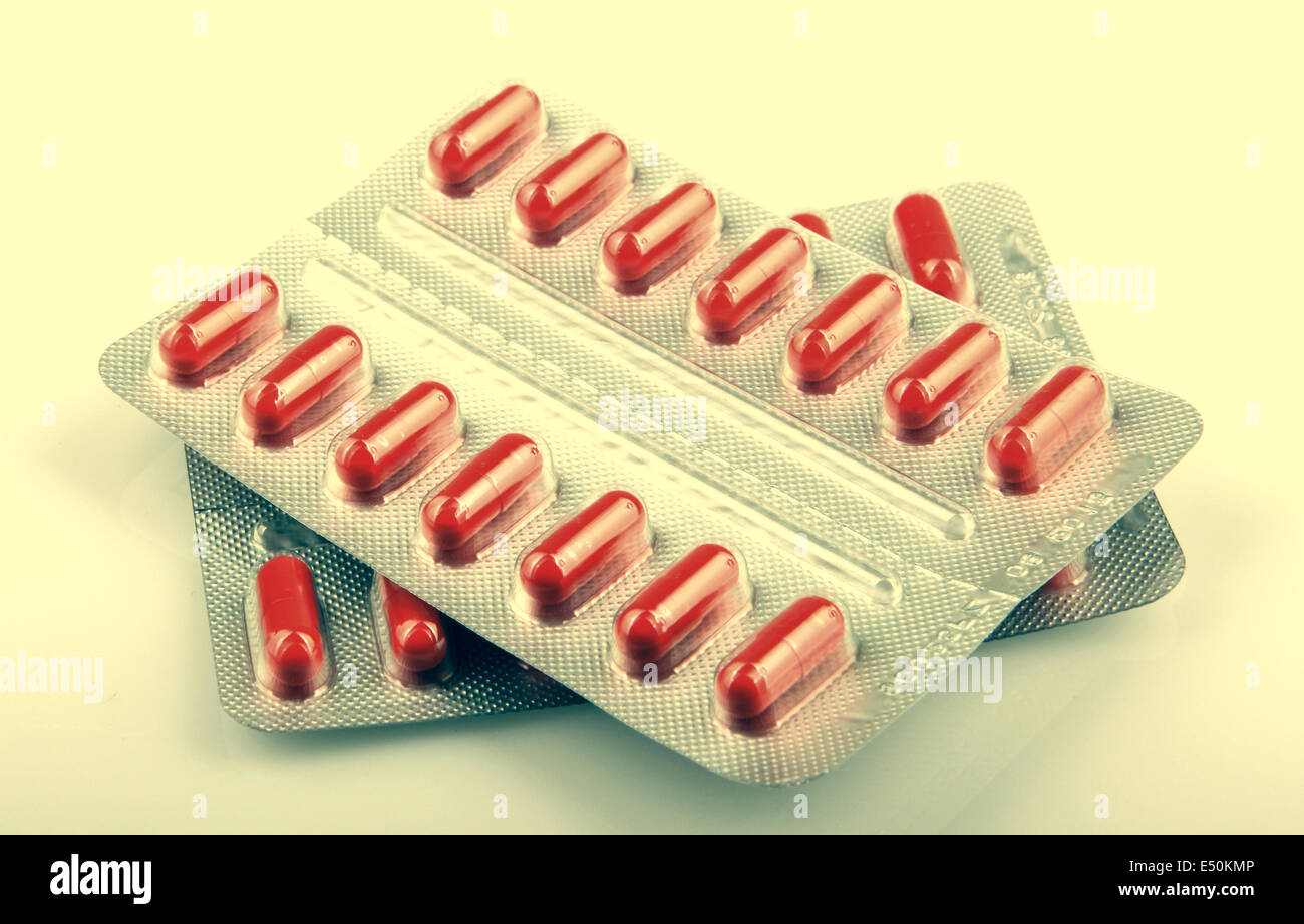 Packs Of Pills Stock Photo - Alamy
