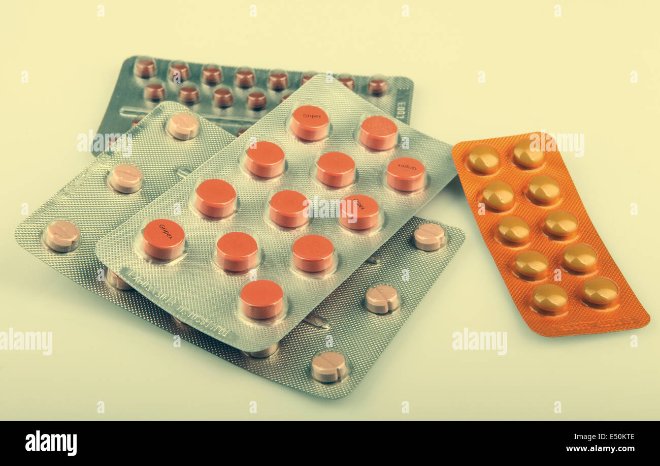 Packs Of Pills Stock Photo - Alamy