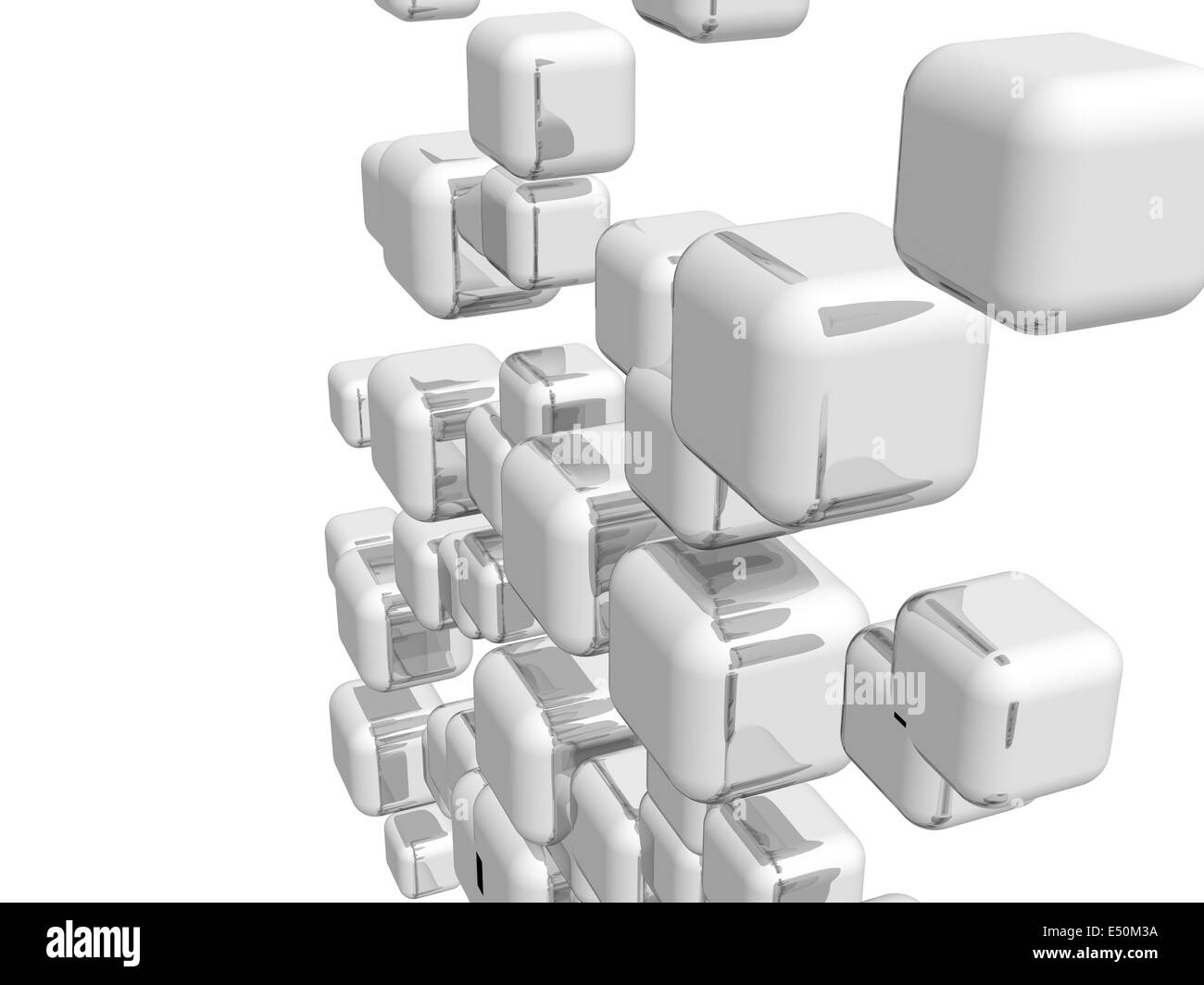 Cube´s illustration over white background Stock Photo - Alamy
