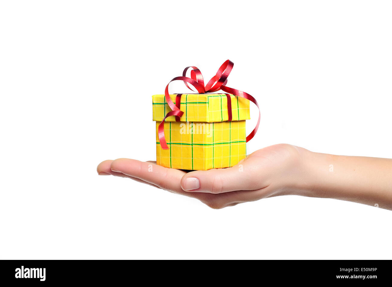 hand holding gift box isolated Stock Photo - Alamy