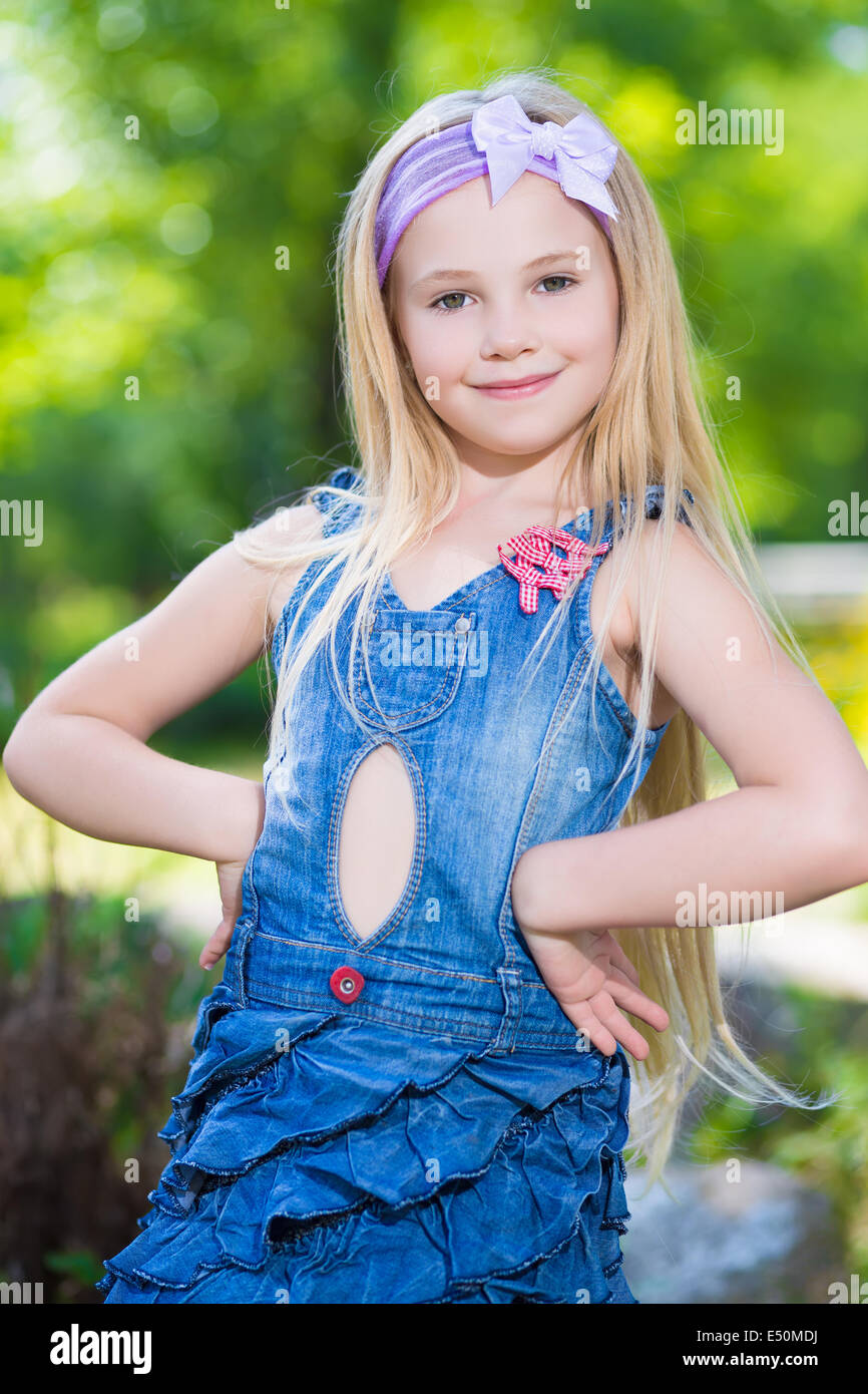 Portrait of nice little girl Stock Photo - Alamy
